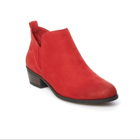 SO | Shoes | Red Vegan Suede Ankle Boots | Poshmark